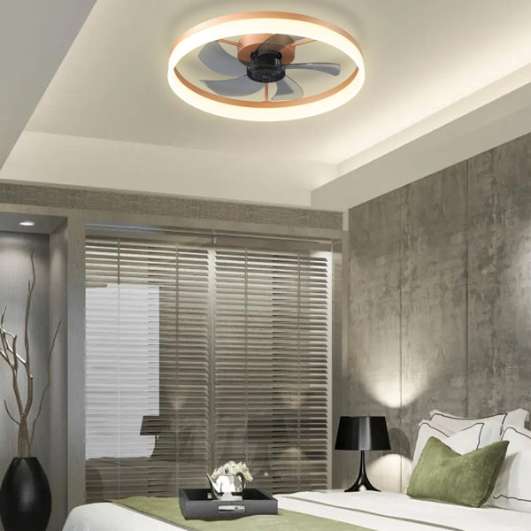 Wrought Studio™ Dukens 5 - Blade LED Bladeless Ceiling Fan with Remote Control and Light Kit ...